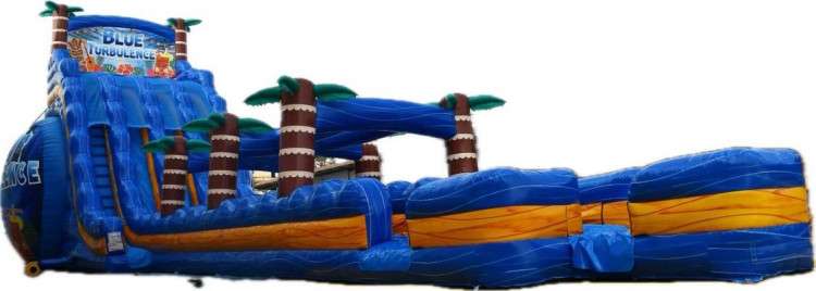 Blue Turbulence Triple Water Slide - AZ Inflatable Events
